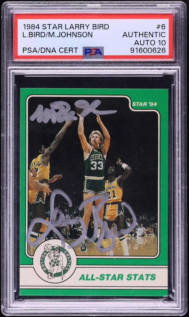 1984 Star Basketball Larry Bird AUTO DNA 10 #6 PSA AUTH on Fanatics Collect