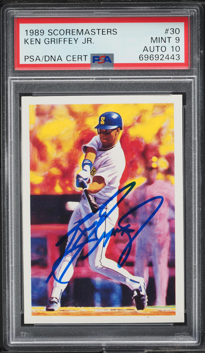 1989 Scoremasters Ken Griffey Jr. ROOKIE AUTO DNA 10 #30 PSA 9 MINT on ...