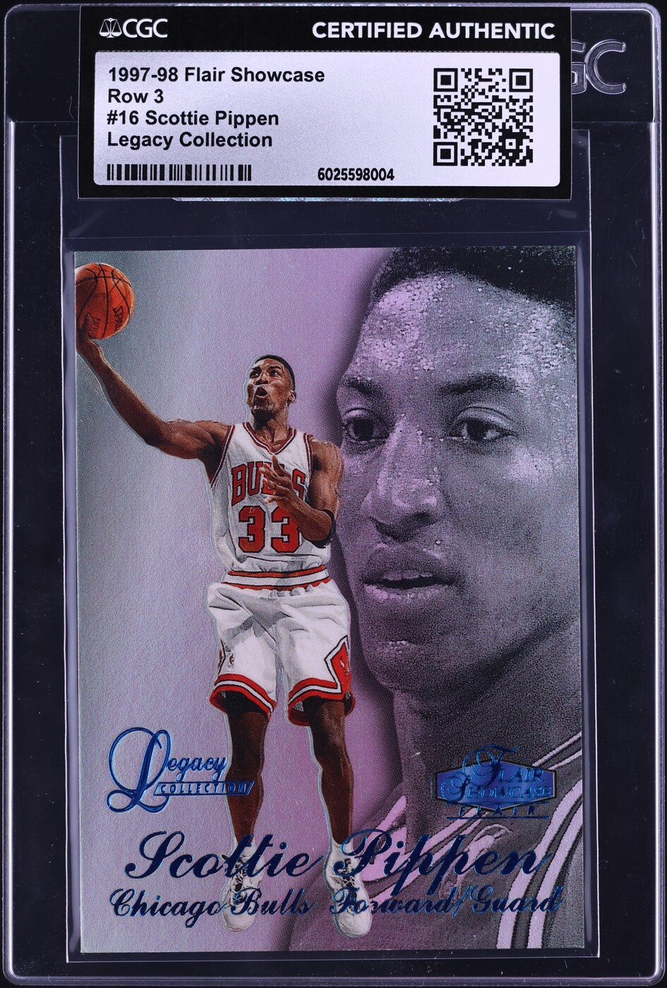 1997 Flair Showcase Legacy Collection Row 3 Scottie Pippen /100 #16 CGC ...