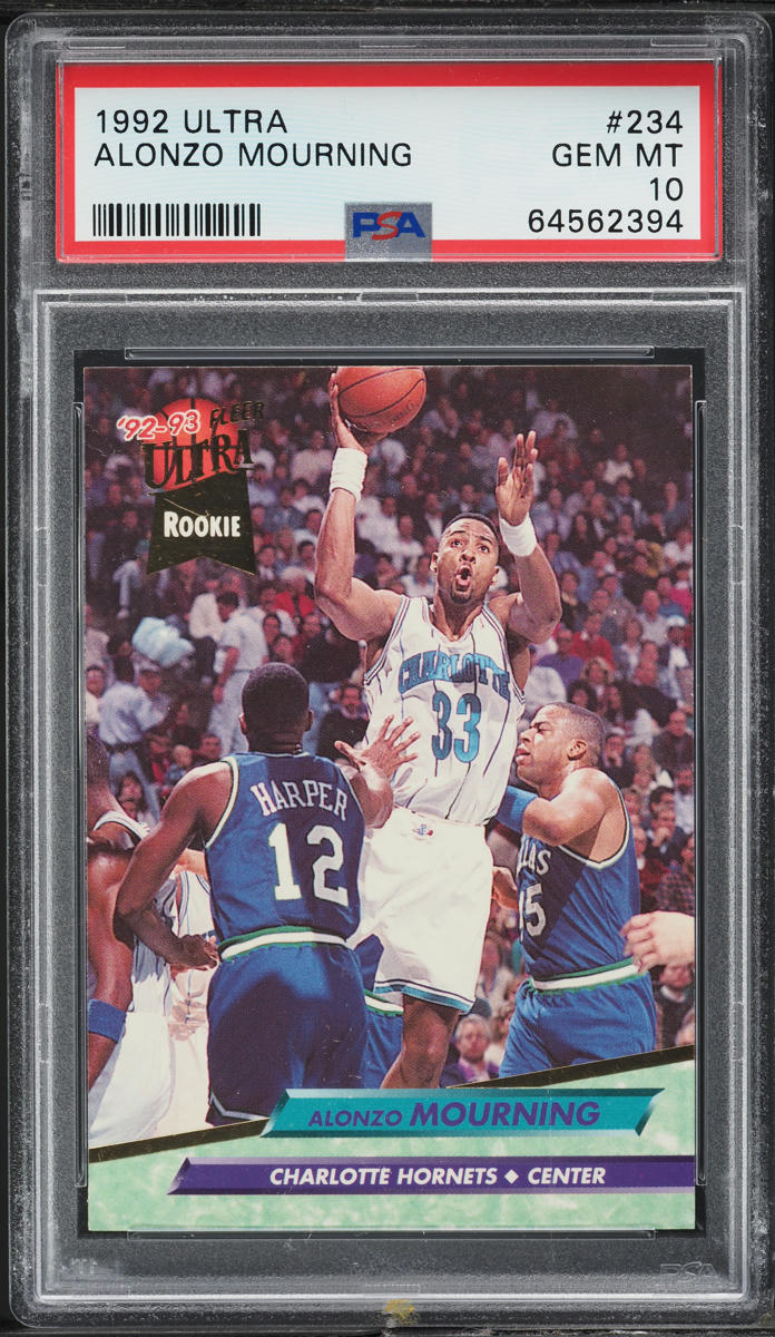 1992 Ultra Basketball Alonzo Mourning ROOKIE #234 PSA 10 GEM MINT on ...