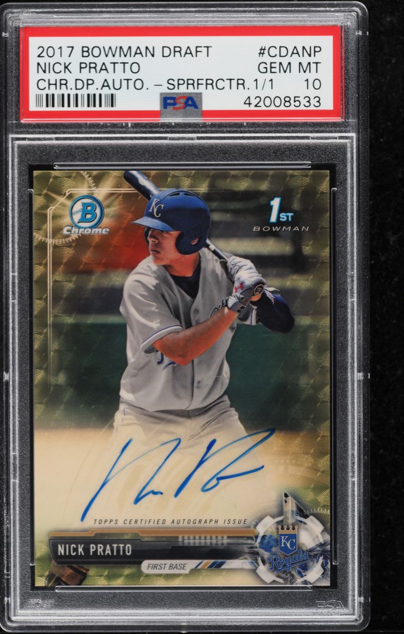 2017 Bowman Chrome Superfractor Nick Pratto PROSPECT AUTO 1/1 PSA 10 ...
