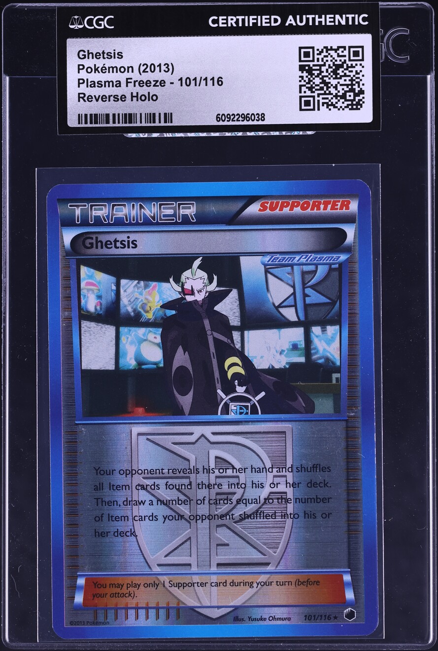 2013 Pokemon Black & White Plasma Freeze Reverse Holo Ghetsis #101 CGC ...