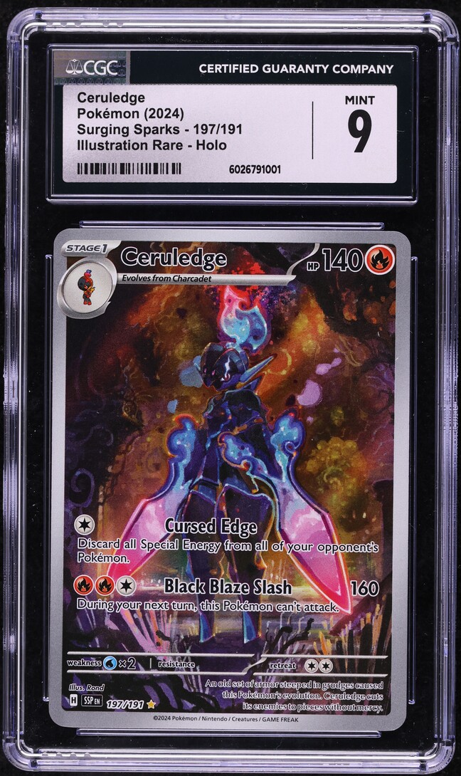 2024 Pokemon SV Surging Sparks Art Rare Ceruledge #197 CGC 9 MINT on ...