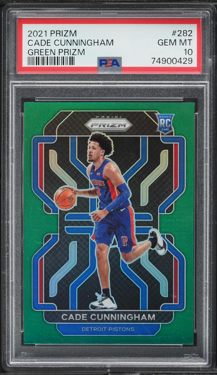 2021 Panini Prizm Green Cade Cunningham ROOKIE #282 PSA 10 GEM MINT on ...