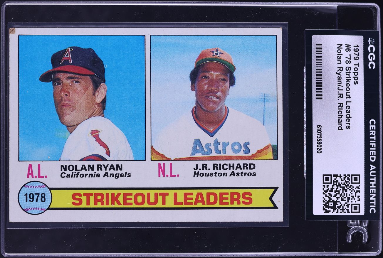 1979 Topps '78 Strikeout Leaders Nolan Ryan J.R. Richard #6 CGC AUTH on ...