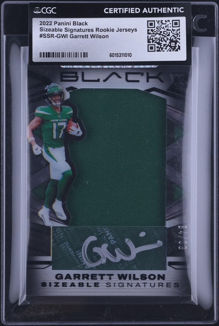 2022 Panini Black Sizeable Garrett Wilson ROOKIE PATCH AUTO /99 CGC ...