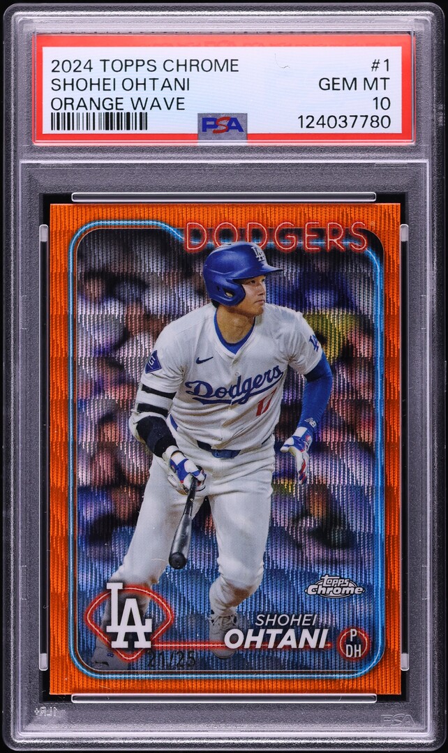 2024 Topps Chrome Orange Wave Shohei Ohtani /25 #1 PSA 10 GEM MINT on ...