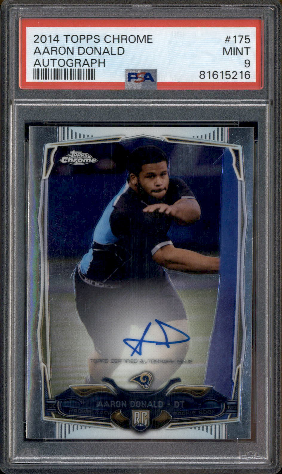 2014 Topps Chrome Rookie Autograph #175 Aaron Donald RC Auto PSA 9 on ...
