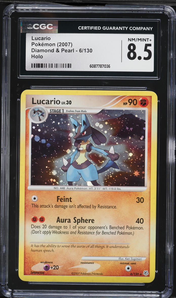 2007 Pokemon Diamond & Pearl Holo Lucario #6 CGC 8.5 NM-MT+ on Fanatics ...