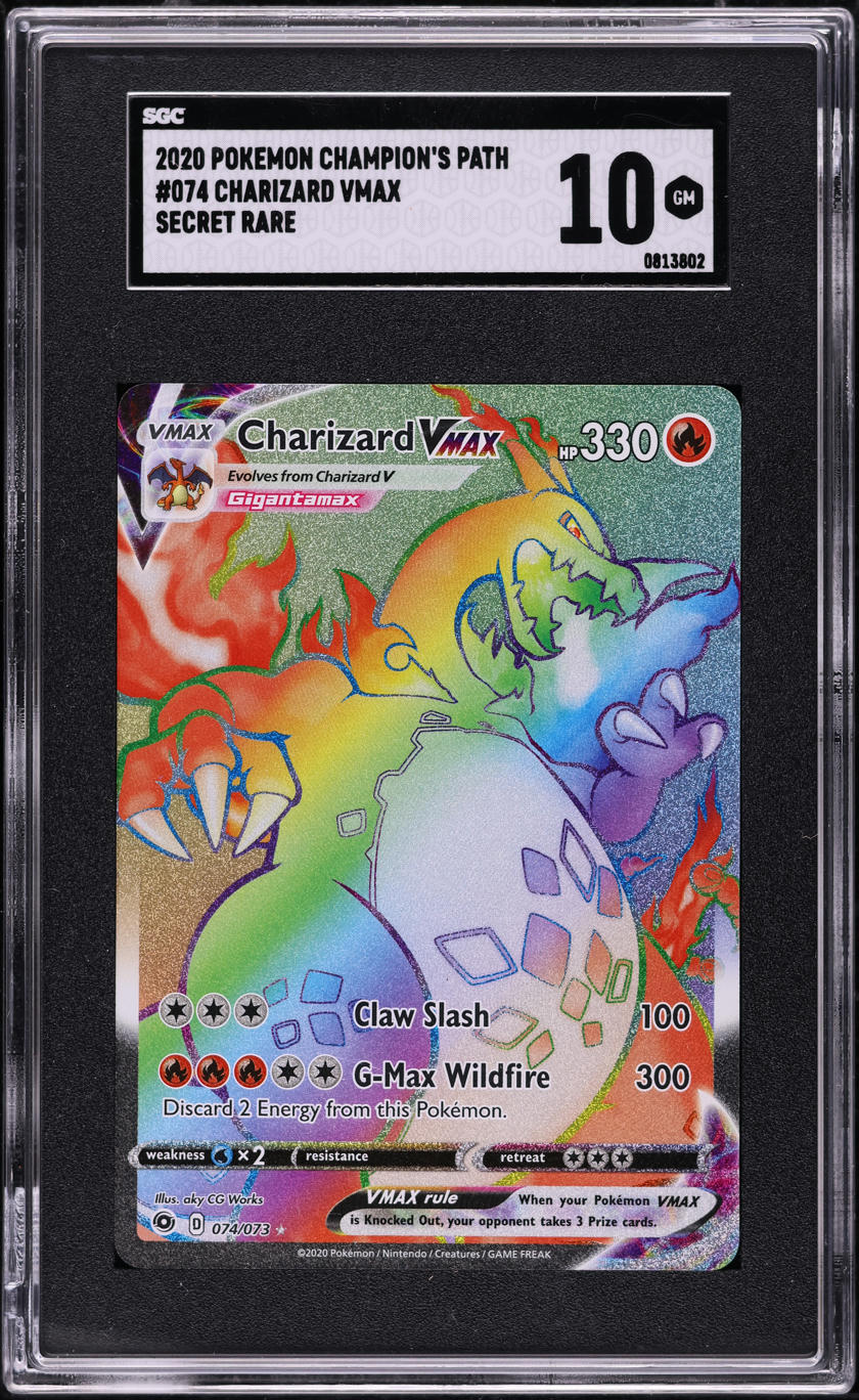 2020 Pokemon SWSH Champion's Path Hyper Rare Charizard VMAX #74 SGC 10 ...