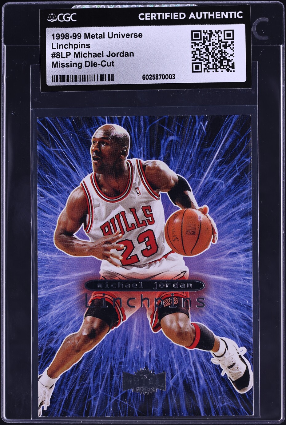 1998 Metal Universe Linchpins Michael Jordan MISSING DIE-CUT #8LP CGC ...