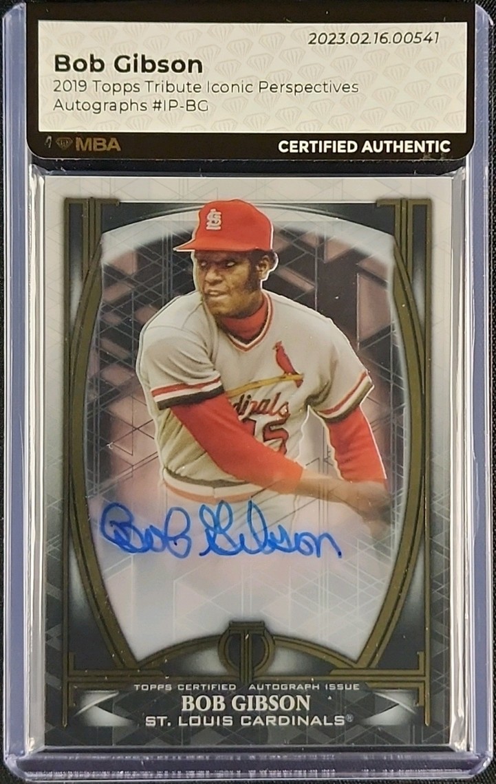 2019 Topps Tribute Iconic Perspectives Bob Gibson AUTO /70 #IP-BG MBA ...