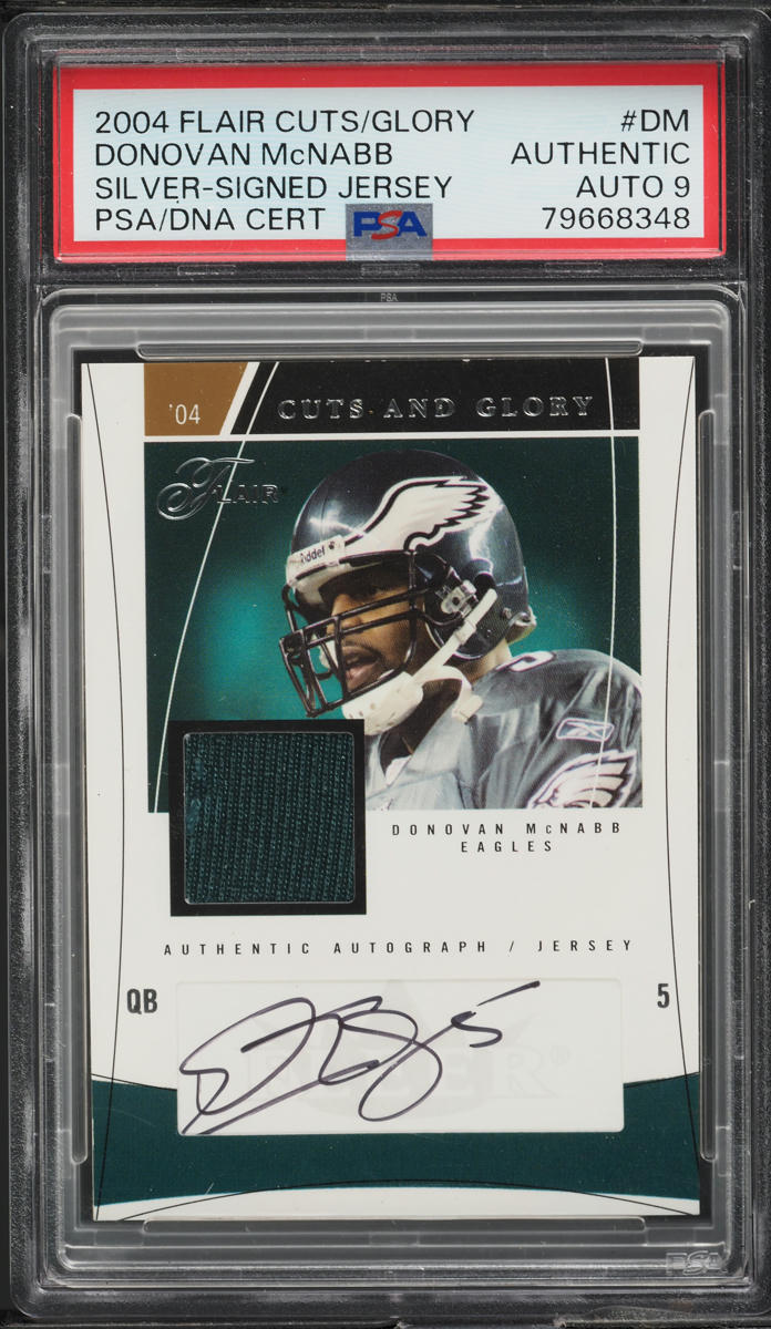 2004 Flair Cuts Bronze Donovan McNabb GAME-WORN PATCH AUTO DNA 9 /50 ...