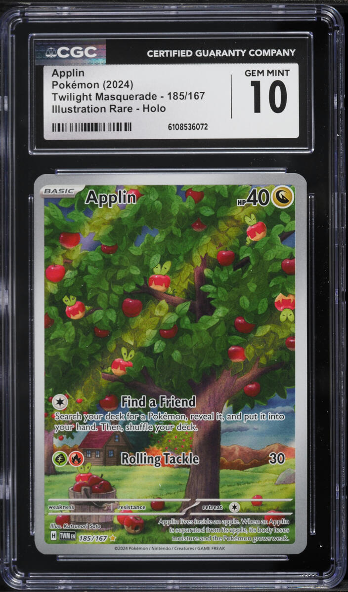 2024 Pokemon Scarlet & Violet Twilight Masquerade IR Applin #185 CGC 10 ...