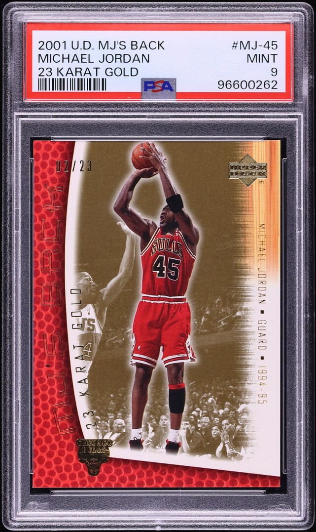 2001 Upper Deck MJ's Back 23 Karat Gold Michael Jordan /23 #MJ-45 PSA 9 ...