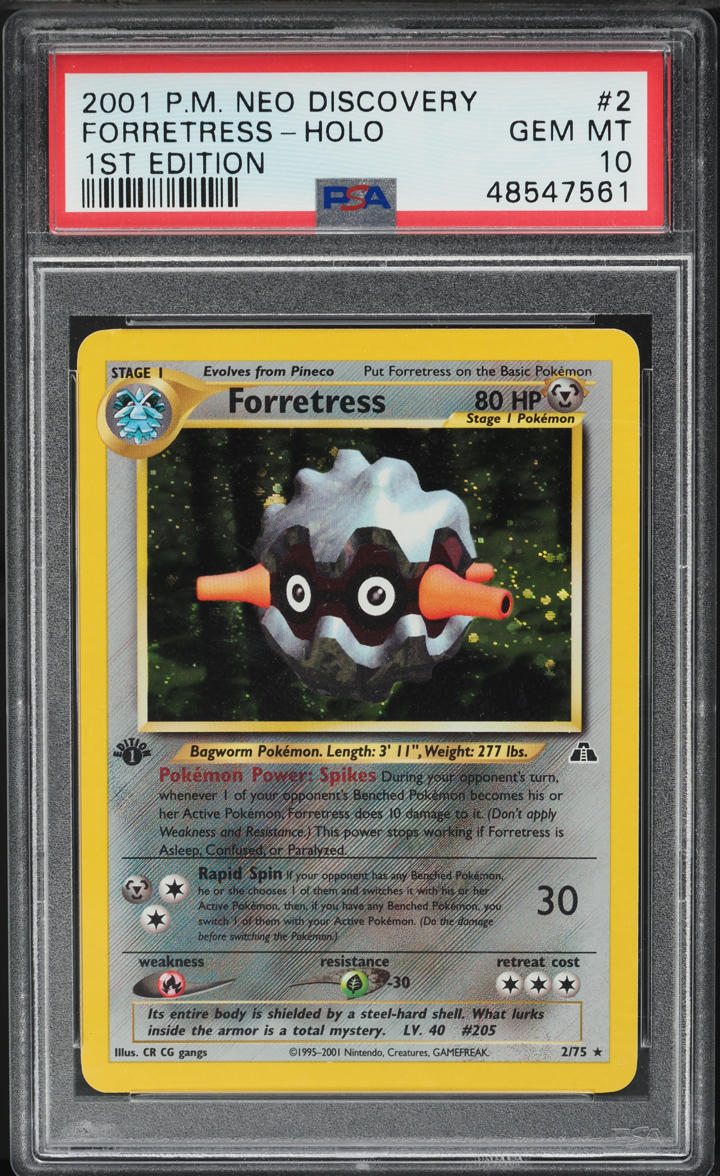 2001 Pokemon Neo Discovery 1st Edition Holo Forretress #2 PSA 10 GEM ...