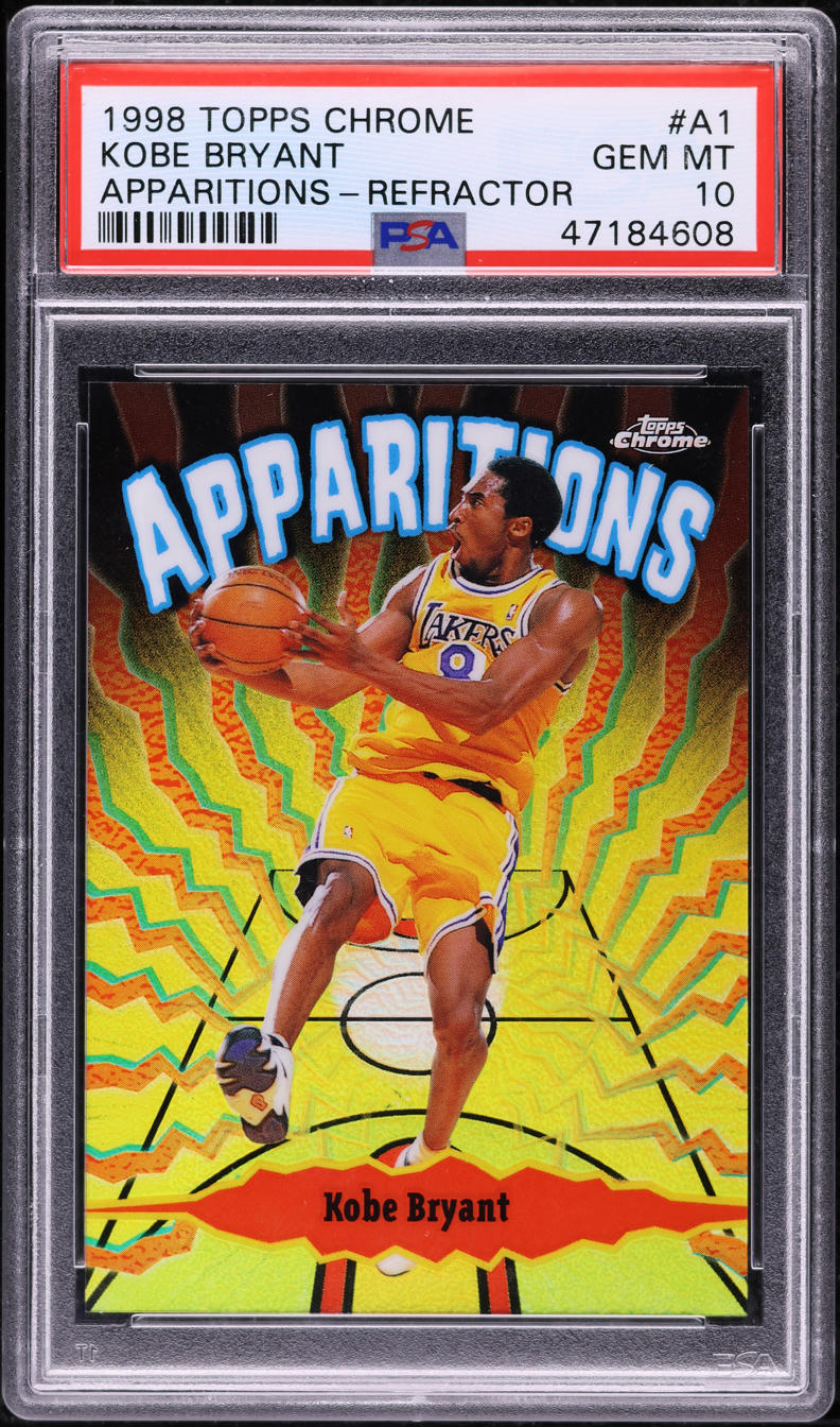 1998 Topps Chrome Apparitions Refractor Kobe Bryant /100 #A1 PSA 10 GEM ...