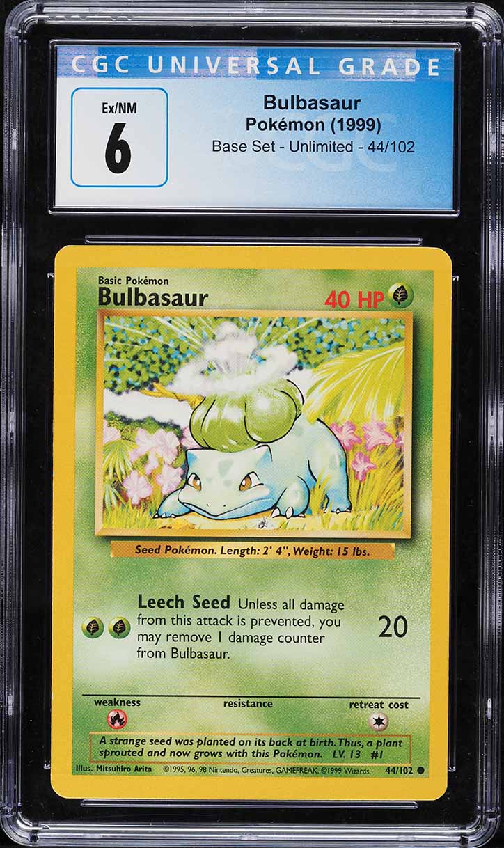 1999 Pokemon Base Set Bulbasaur #44 CGC 6 EXMT on Fanatics Collect