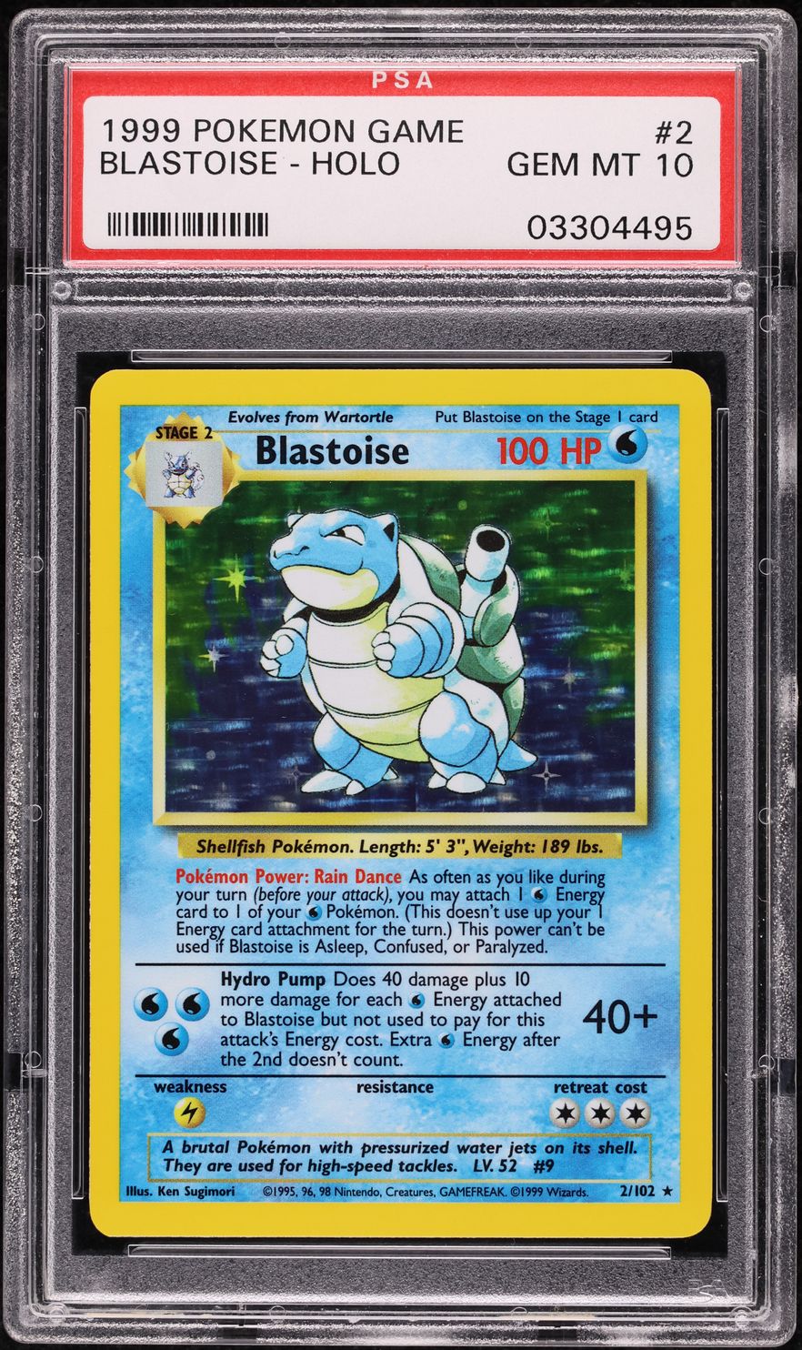 1999 Pokemon Base Set Holo Blastoise #2 PSA 10 GEM MINT on Fanatics Collect