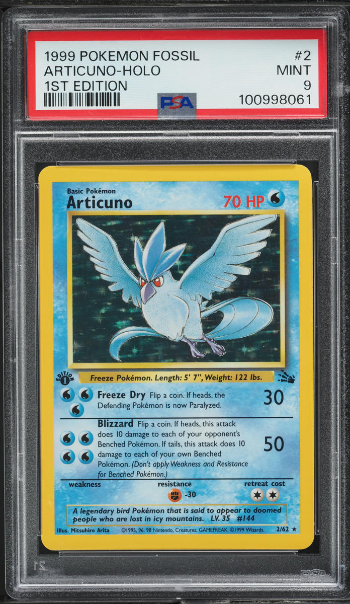 1999 Pokemon Fossil 1st Edition Holo Articuno #2 PSA 9 MINT on Fanatics Collect