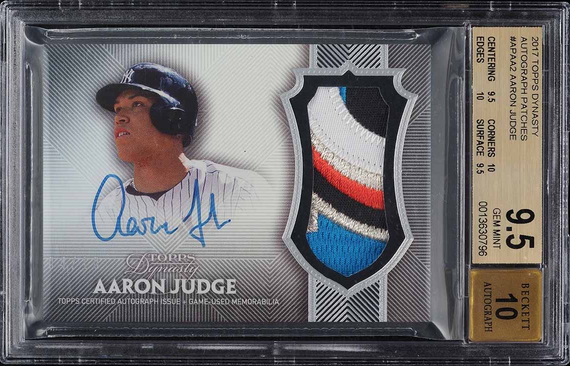 2017 Topps Dynasty Aaron Judge ROOKIE PATCH AUTO /10 #AP-AA2 BGS 9.5 ...