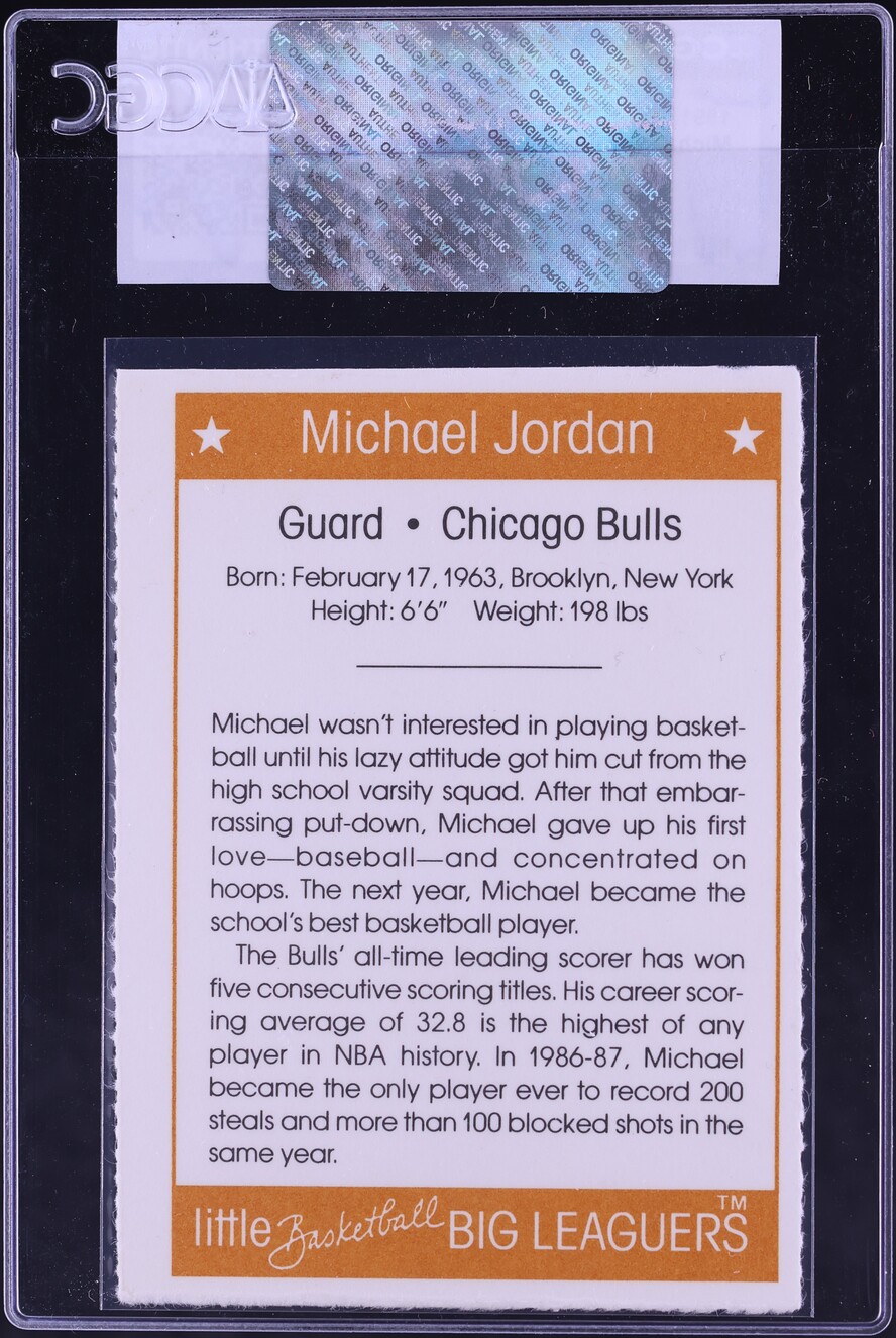 1991 Little Big Leaguers Basketball Michael Jordan CGC AUTH on Fanatics ...