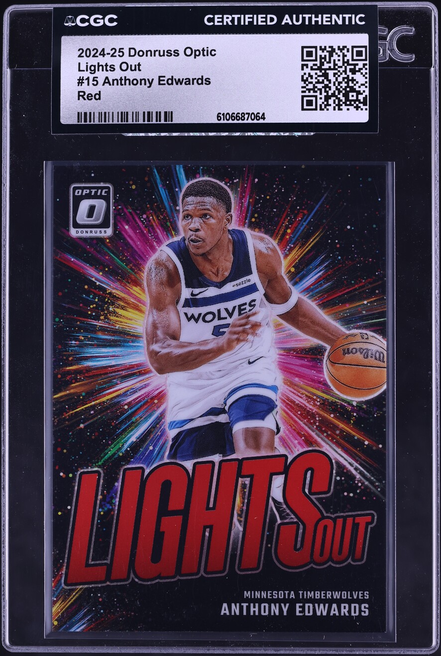 2024 Donruss Optic Lights Out Red Prizm Anthony Edwards /99 #15 CGC ...