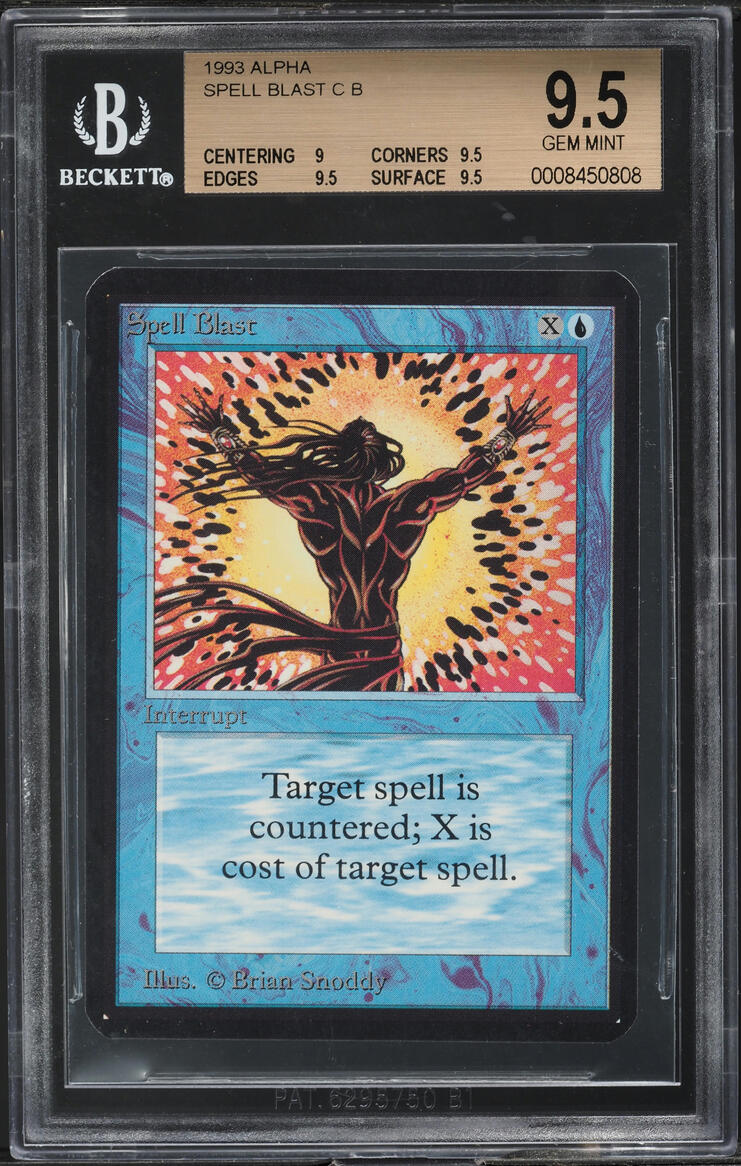 1993 Magic The Gathering MTG Alpha Spell Blast BGS 9.5 GEM MINT on ...