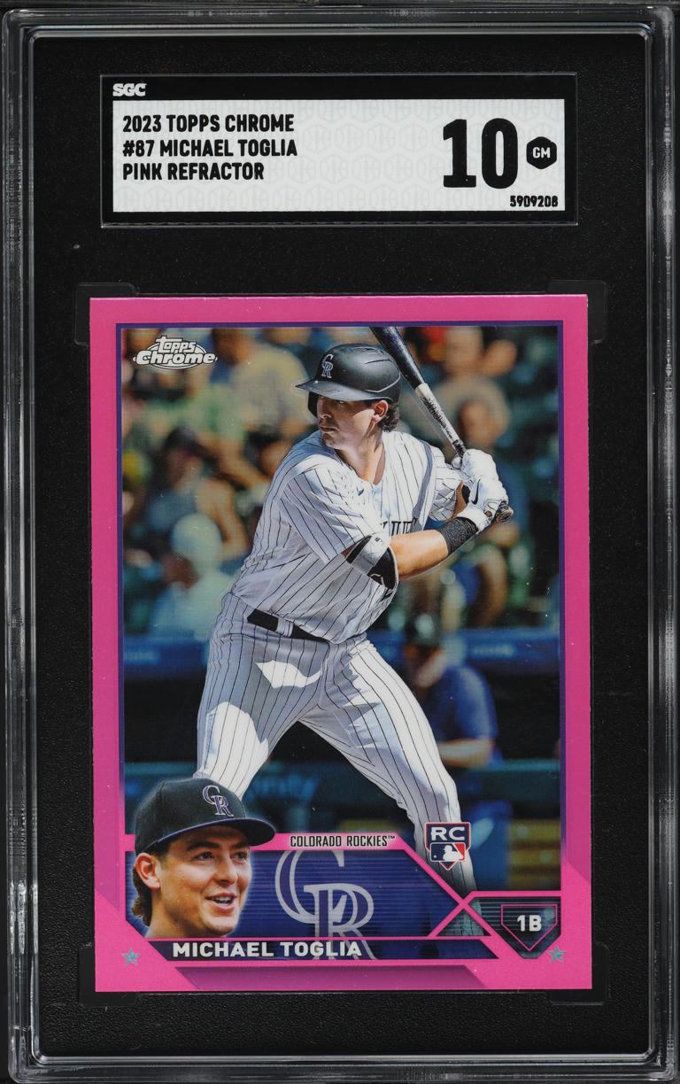 2023 Topps Chrome Pink Refractor Michael Toglia ROOKIE #87 SGC 10 GEM MINT on Fanatics Collect