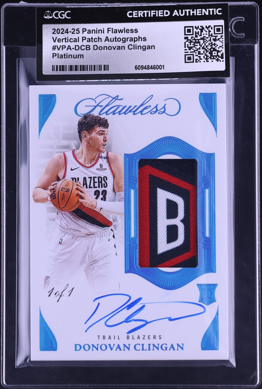 2024 Panini Flawless Platinum Donovan Clingan ROOKIE PATCH AUTO 1/1 # ...
