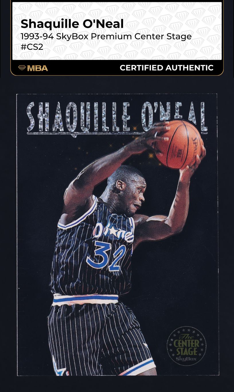 1993 Skybox Premium Center Stage Shaquille O'Neal #CS2 MBA AUTH on ...