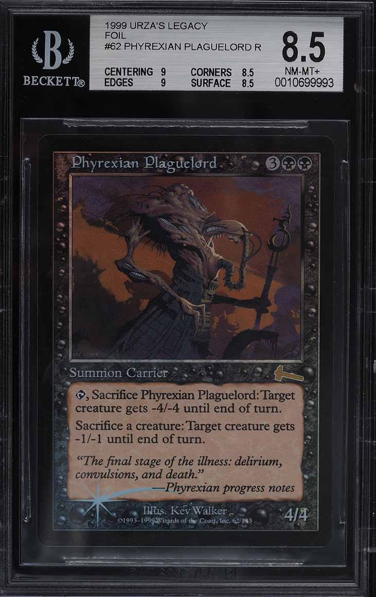 1999 Magic The Gathering MTG Urza's Legacy Foil Phyrexian Plaguelord R K BGS 8.5 on Fanatics Collect