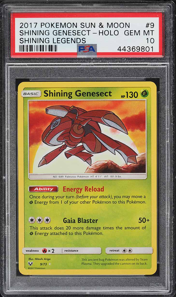 2017 Pokemon Sun & Moon Shining Legends Shining Genesect #9 PSA 10 GEM MINT on Fanatics Collect
