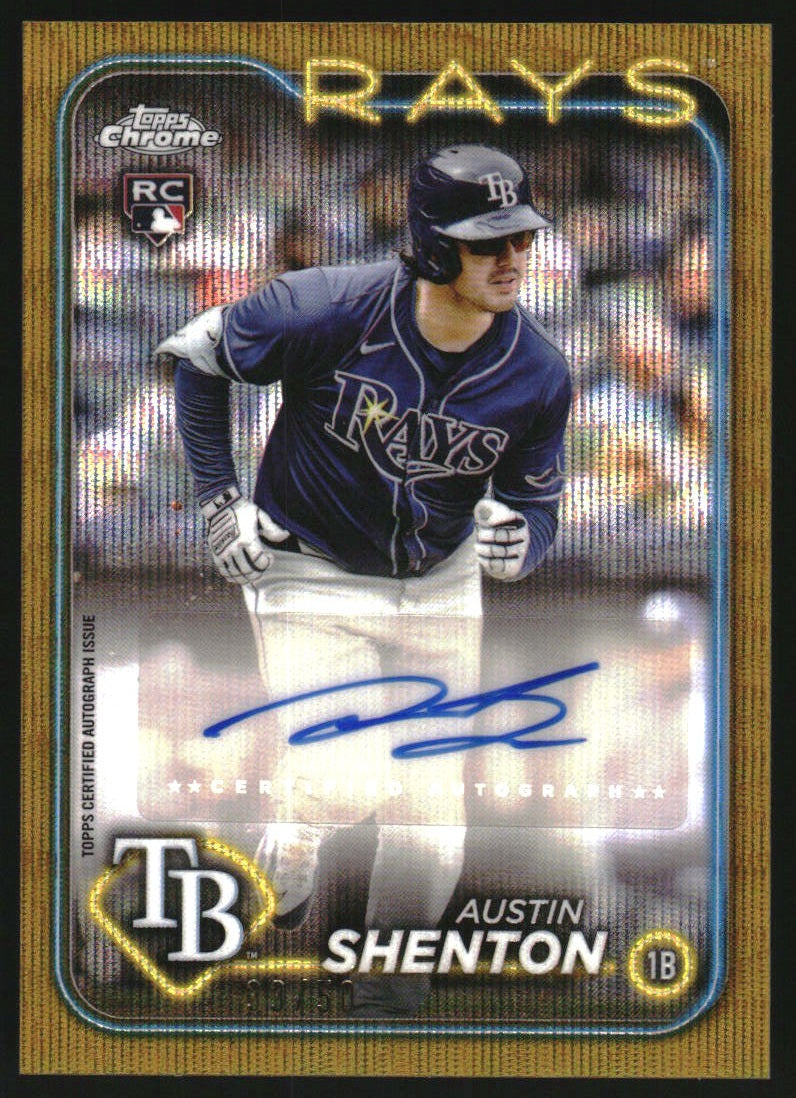 2024 Topps Chrome Autographs Gold Wave Refractors Austin Shenton RC ...