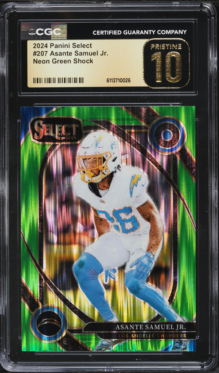 2024 Select Club Level Neon Green Shock Asante Samuel Jr. /499 #207 CGC 10 PRISTINE on Fanatics ...