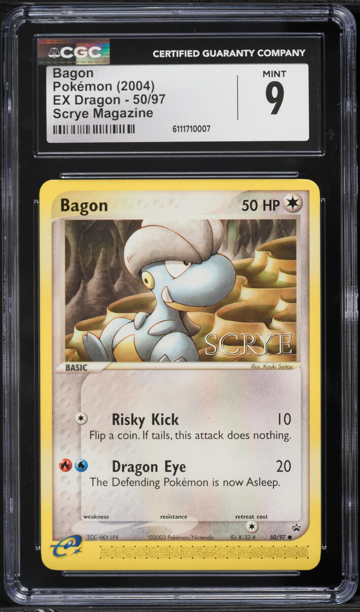 2004 Pokemon EX Dragon Scrye Magazine Bagon #50 CGC 9 MINT on Fanatics ...