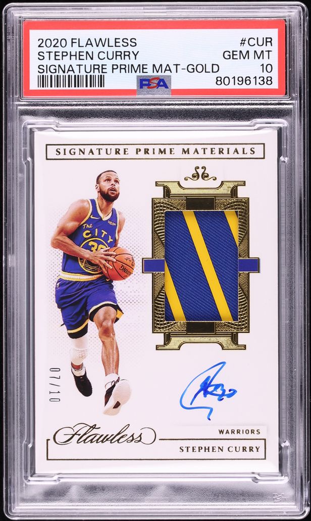 2020 Panini Flawless Signature Prime Gold Stephen Curry PATCH AUTO /10 ...