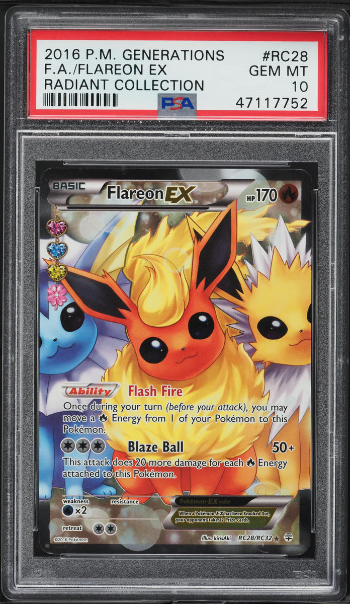 2016 Pokemon XY Generations Radiant Collection Full Art Flareon EX # ...