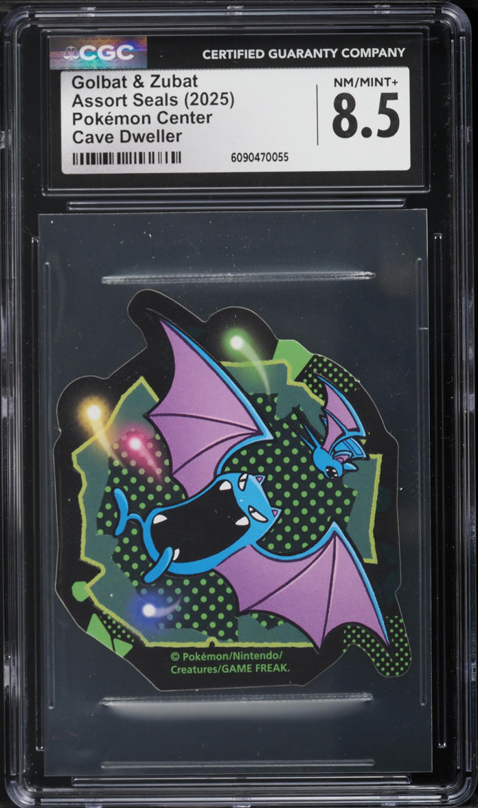 2025 Pokemon Center Assort Seals Cave Dweller Golbat & Zubat CGC 8.5 NM-MT+ on Fanatics Collect