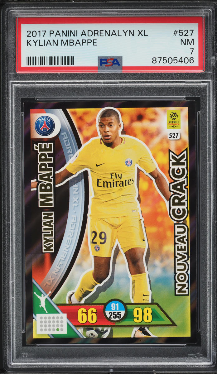2017 Panini Adrenalyn XL Kylian Mbappe ROOKIE #527 PSA 7 NRMT on ...