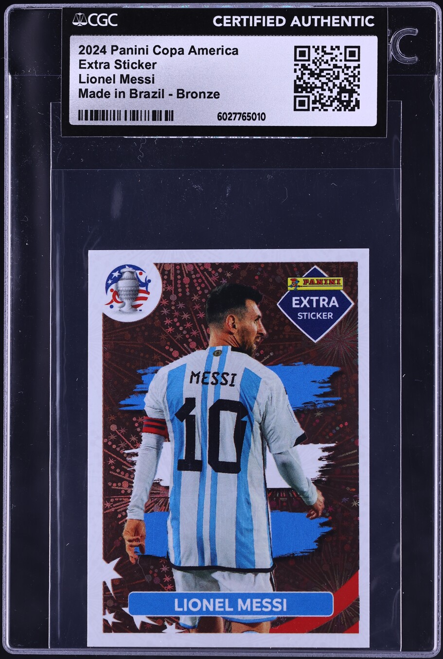 2024 Panini Copa America Extra Sticker Brazil Bronze Lionel Messi CGC ...