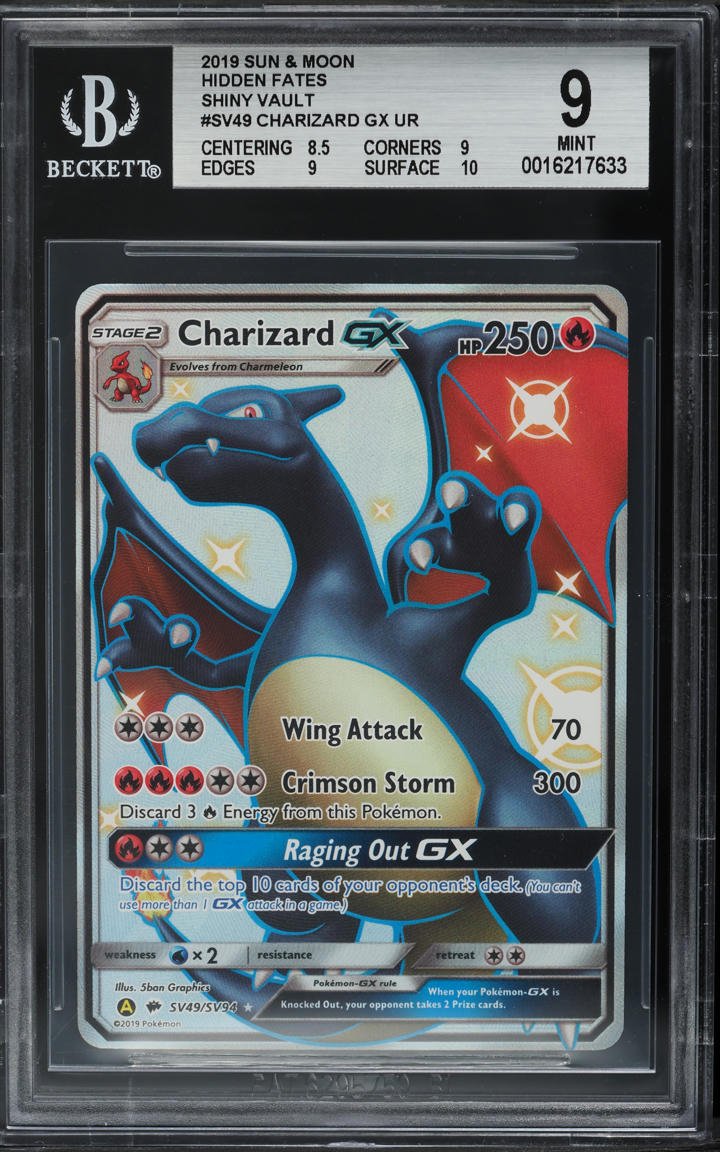 2019 Pokemon Sun & Moon Hidden Fates Shiny Charizard GX #49 BGS 10 ...