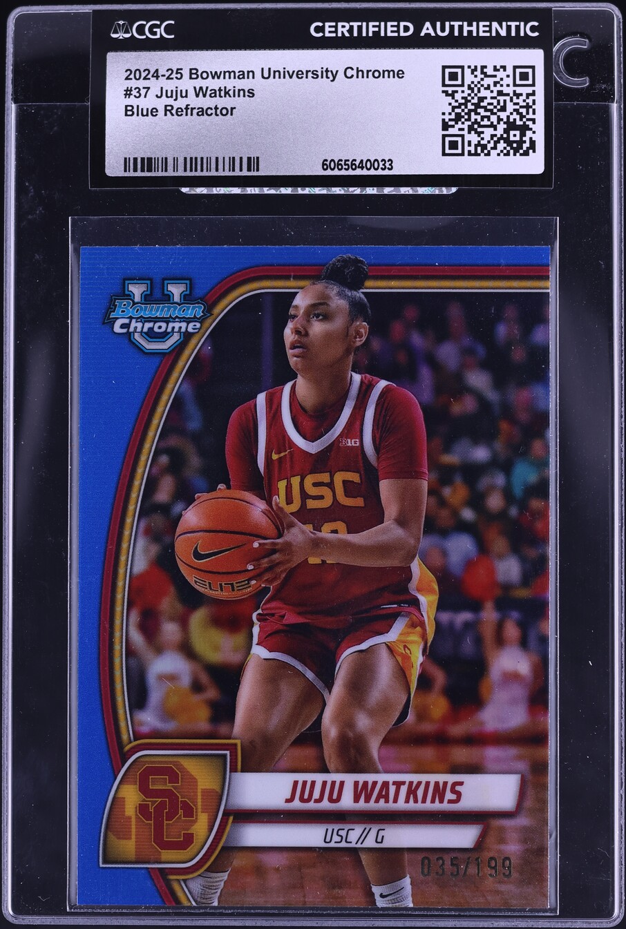 2024 Bowman Chrome University Blue Refractor JuJu Watkins RC /199 #37 CGC AUTH on Fanatics Collect
