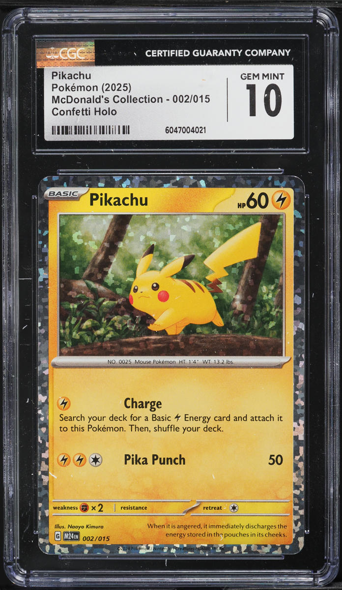 2025 Pokemon SV McDonald's Collection Confetti Holo Pikachu #2 CGC 10 ...