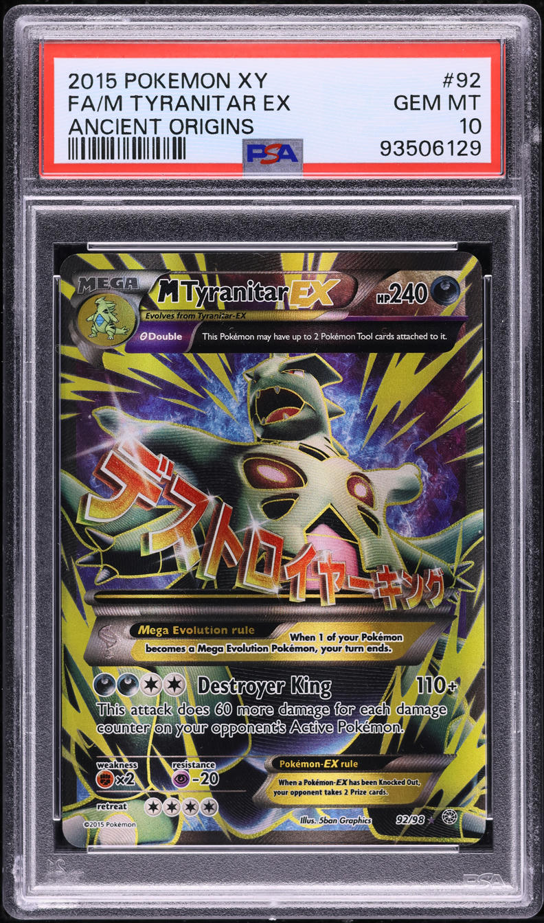 2015 Pokemon XY Ancient Origins Full Art M Tyranitar EX #92 PSA 10 GEM MINT on Fanatics Collect