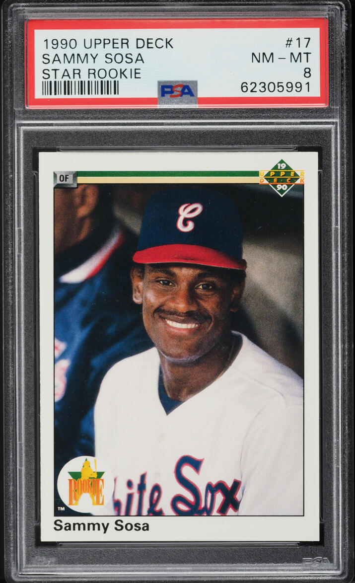 1990 Upper Deck Sammy Sosa ROOKIE #17 PSA 8 NM-MT on Fanatics Collect