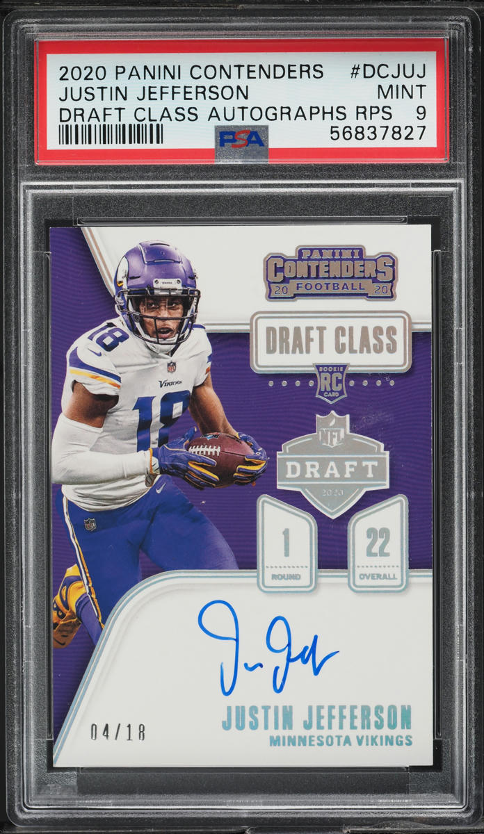 2020 Panini Contenders Draft Class Justin Jefferson ROOKIE AUTO /18 # ...