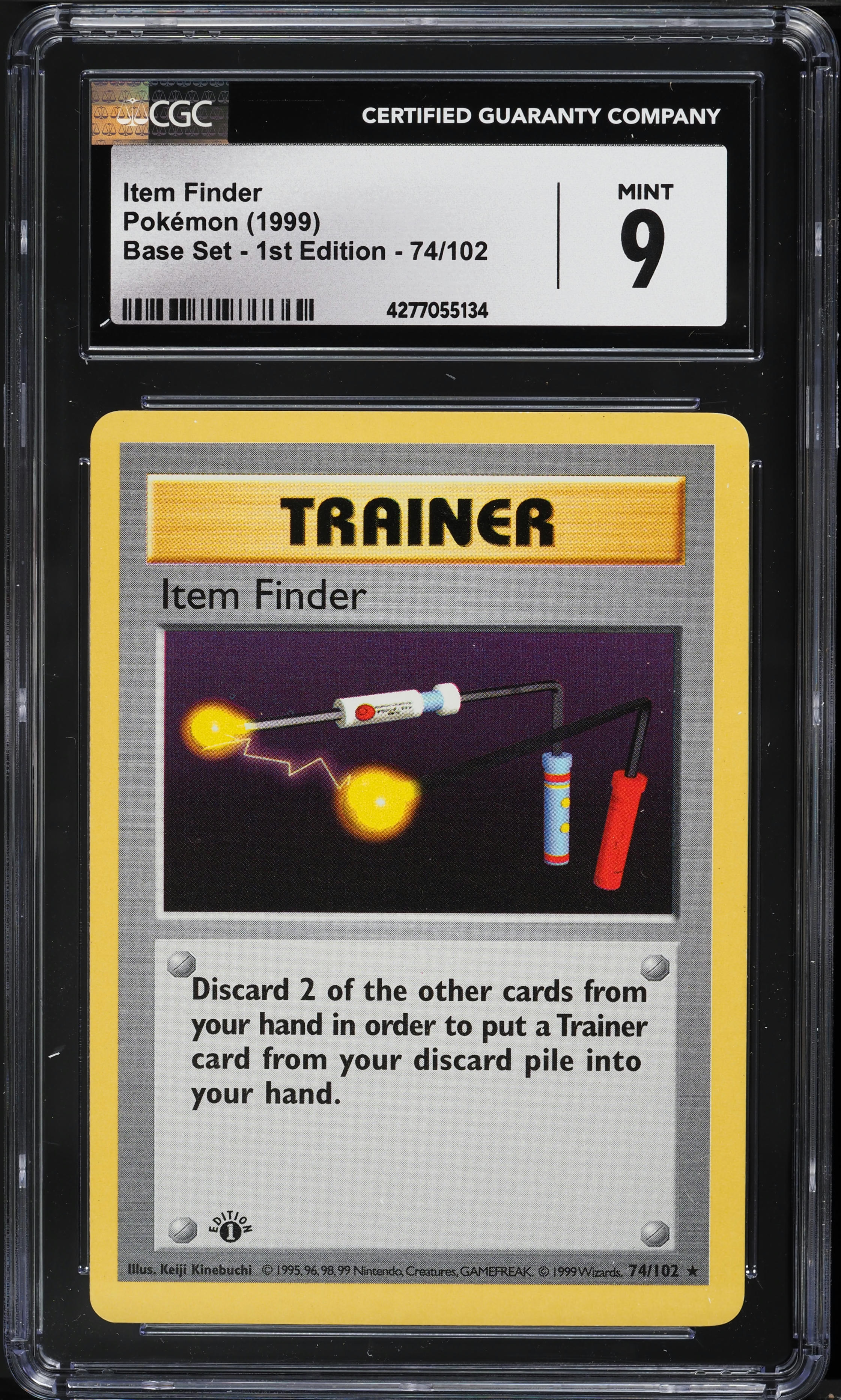 1999 Pokemon Base Set Shadowless 1st Edition Item Finder #74 CGC 9 MINT ...