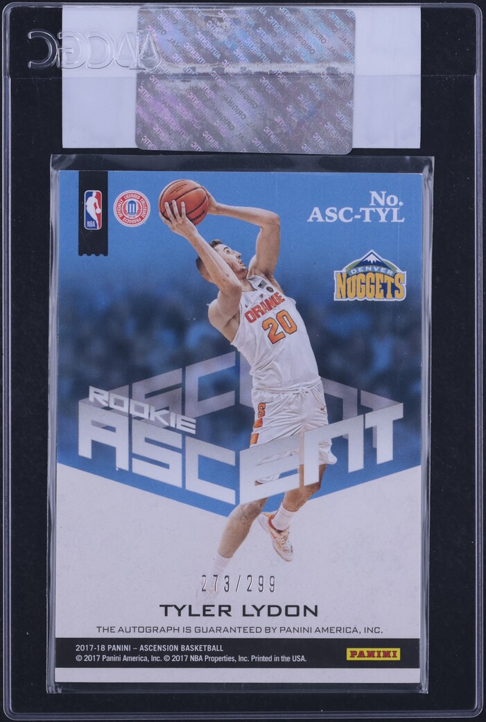 2017 Panini Ascension Ascent Tyler Lydon ROOKIE AUTO /299 #ASC-TYL CGC ...