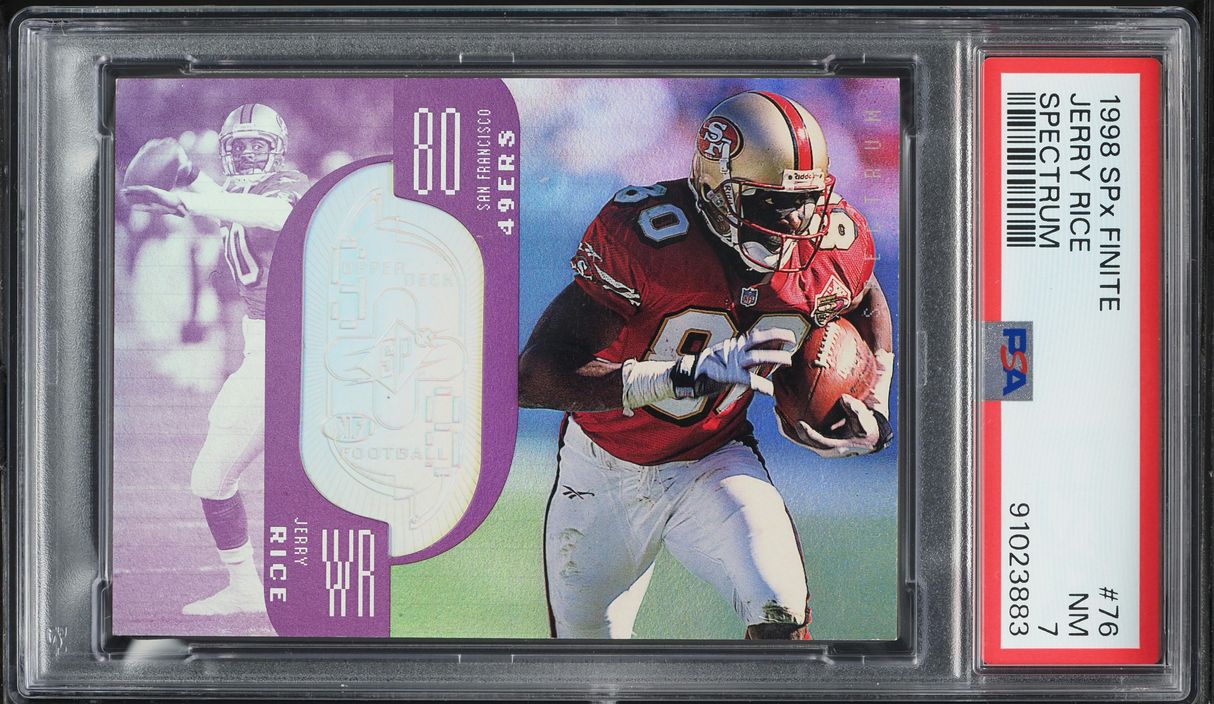 1998 SPx Finite Spectrum Jerry Rice /1900 #76 PSA 7 NRMT on Fanatics Collect